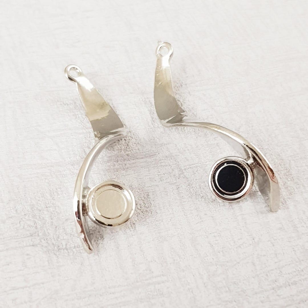 Glue on Earring Setting, Cabochon Setting, Earring Mount, Silver Plated ...