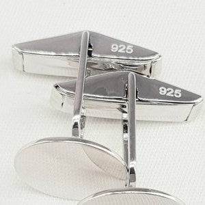 Cufflinks Findings Blanks Sterling Silver Rhodium Plated - Etsy
