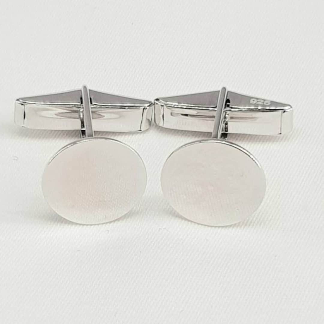 Cufflinks Findings Blanks Sterling Silver Rhodium Plated - Etsy