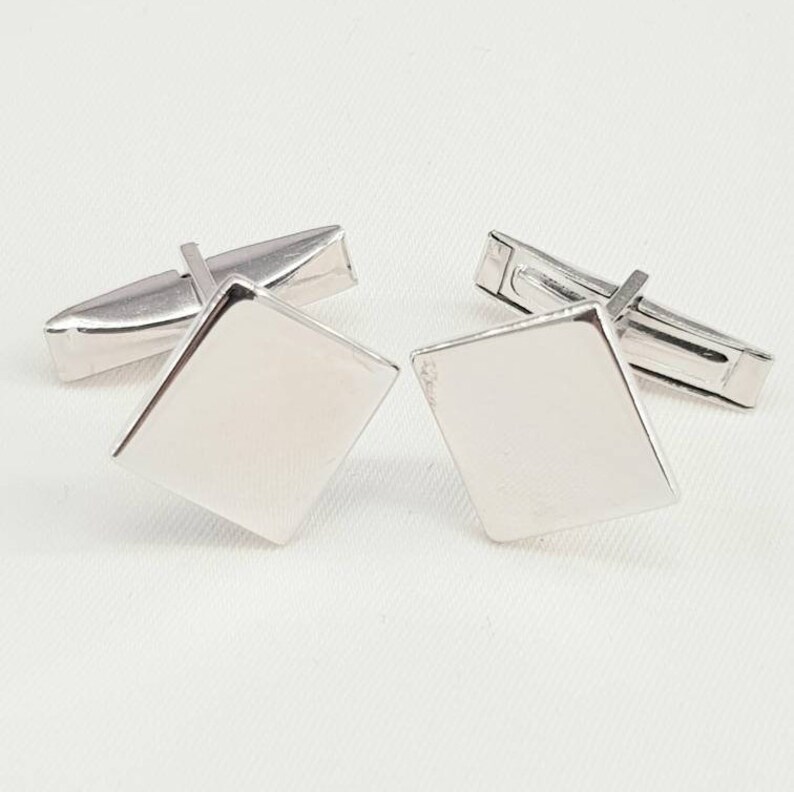 Cufflinks Findings Blanks Sterling Silver Rhodium Plated - Etsy