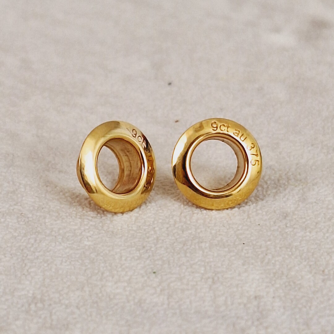 5mm 9ct SOLID GOLD Bead Core, Grommet, Eyelet, Rivet, Carnation 8.8mm ...