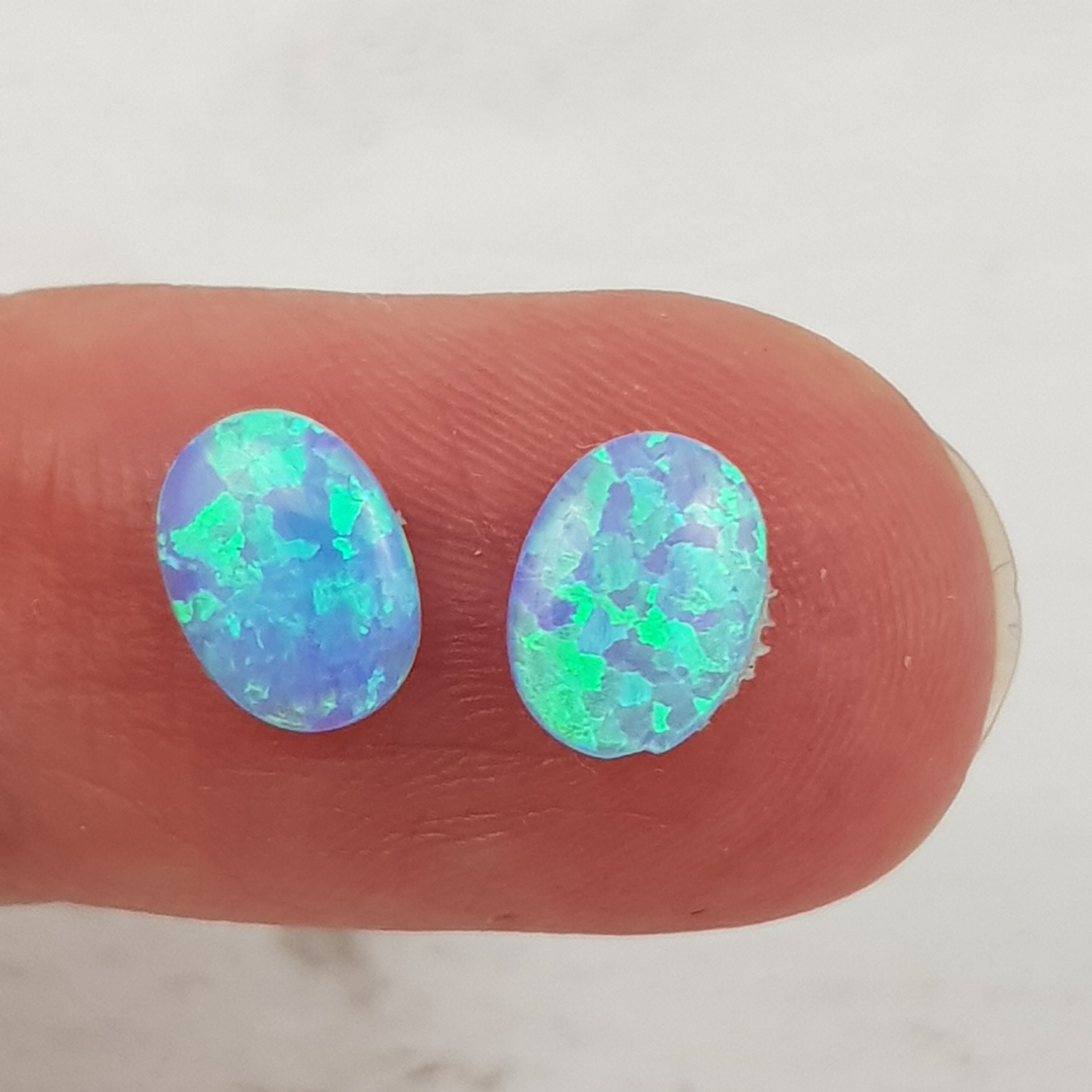 Light Blue Opal Pack Of 2 8mmx6mm Oval Opal Japanese | Etsy