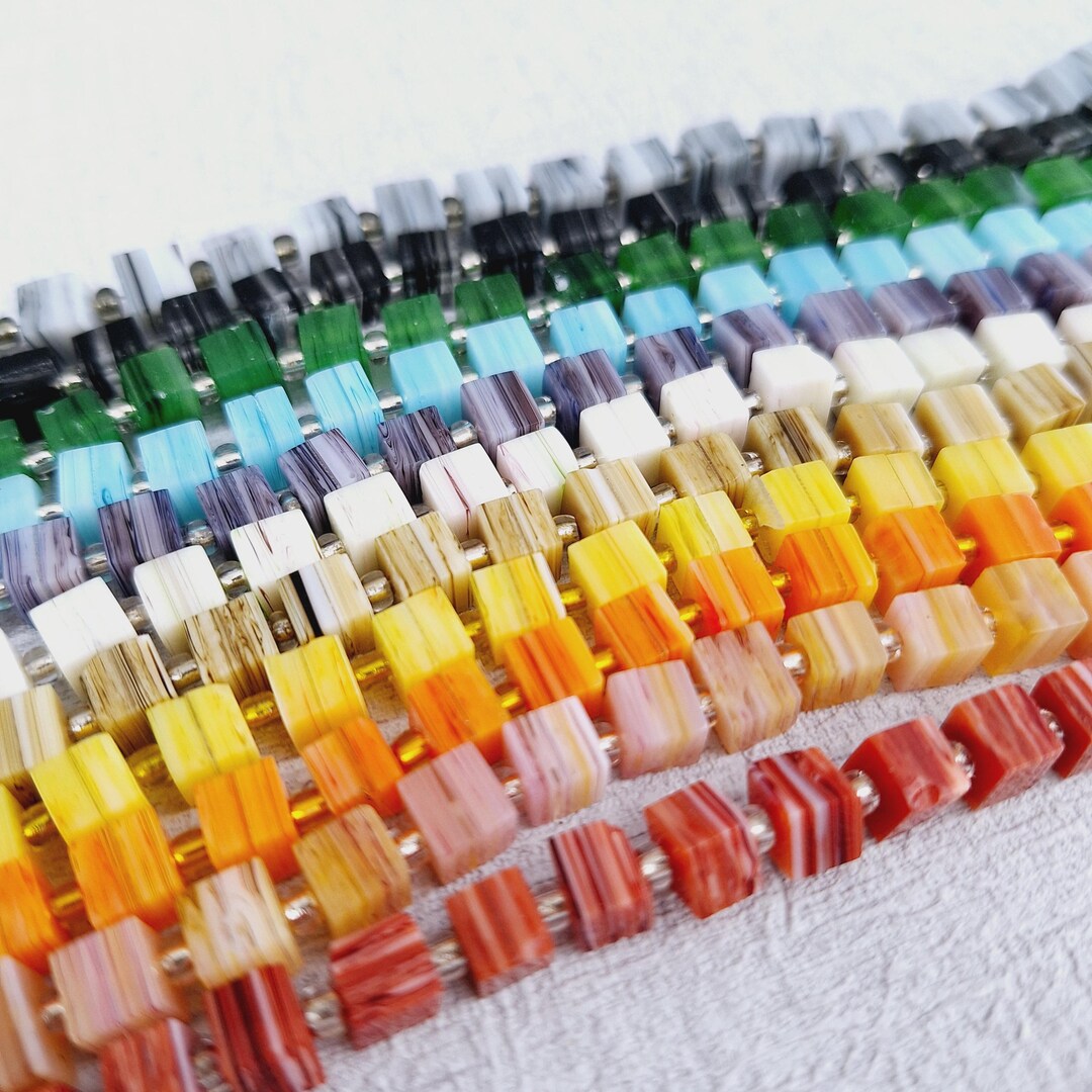 5mm Square Millefiori Glass Italian Beads - Etsy