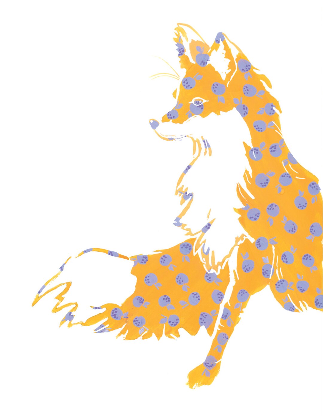 Plum Fox Print Woodland Animals Forest Animal Nursery - Etsy