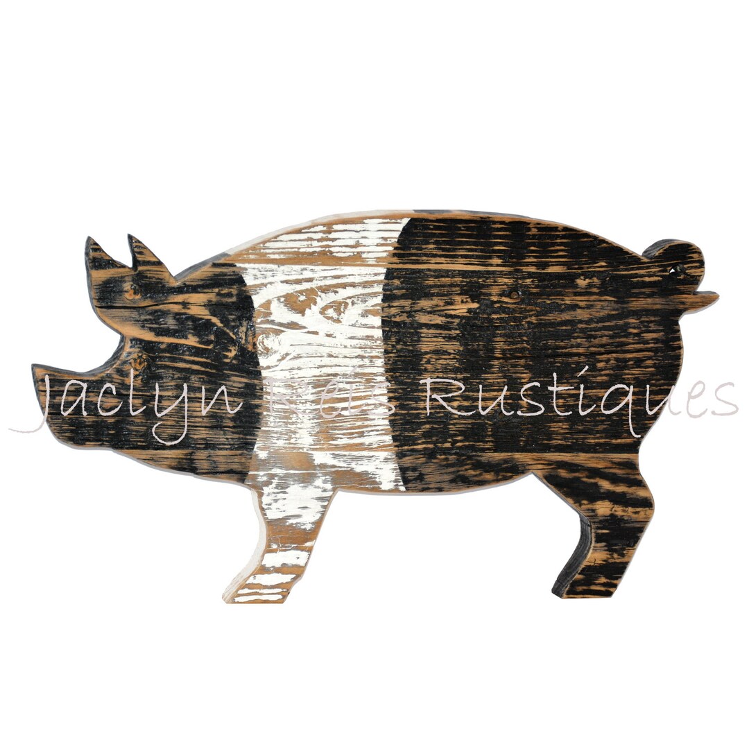 Barnwood Animal Sign Hampshire Pig Sign Wood Animal - Etsy