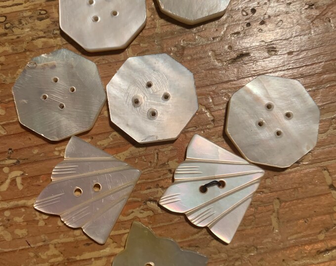 Vintage Mop Buttons, Two Unusual Designs, 8 Buttons, Seeing ...