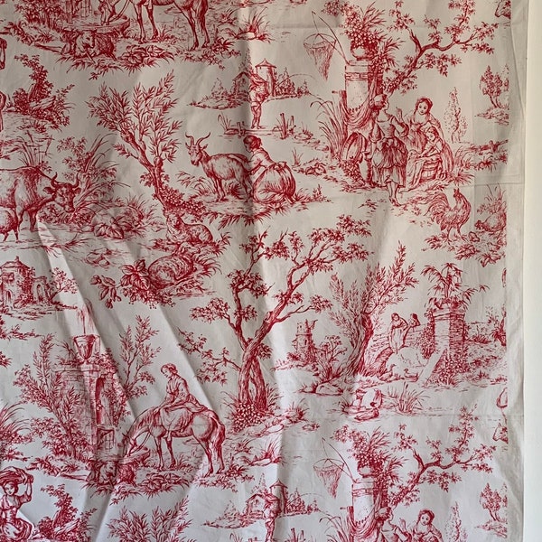 Red and White Toile - Etsy