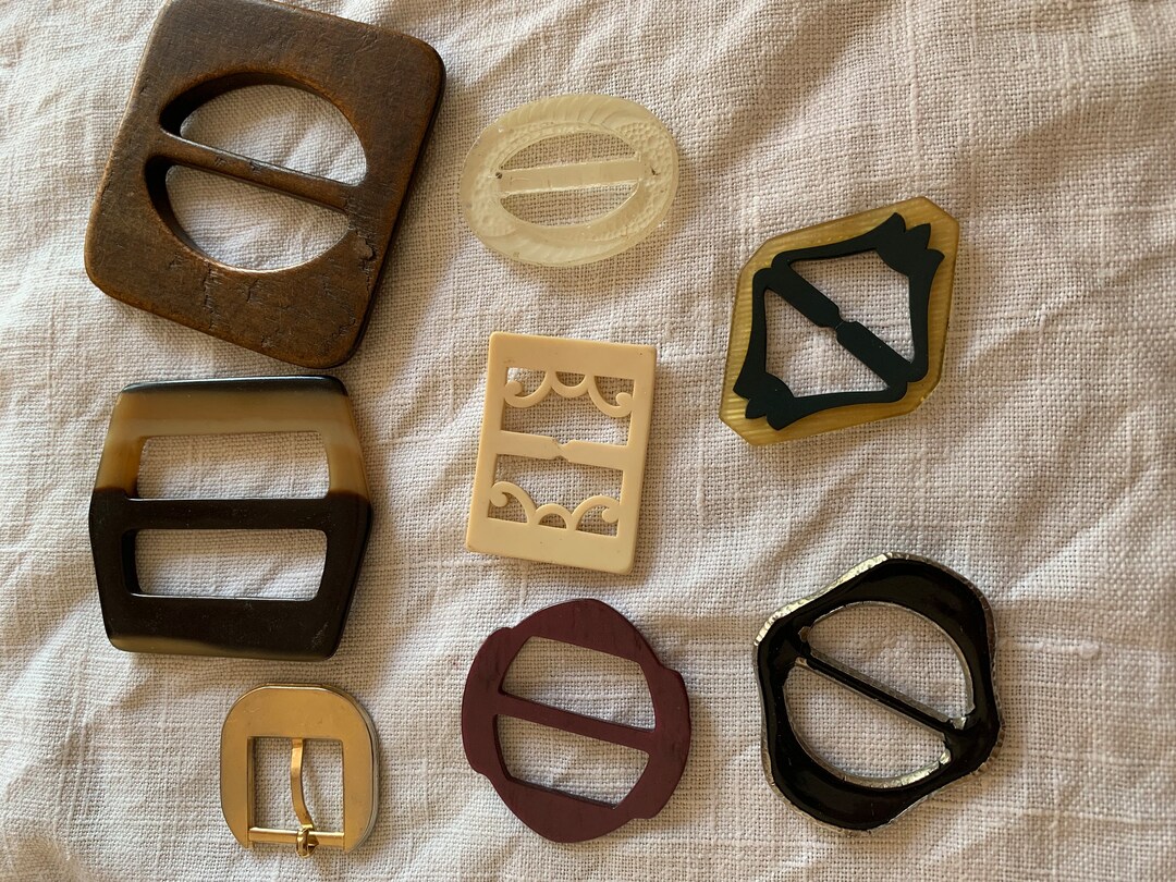 Set of 8 All Different Vintage Dress Buckles, Dressmaking, Sewing ...