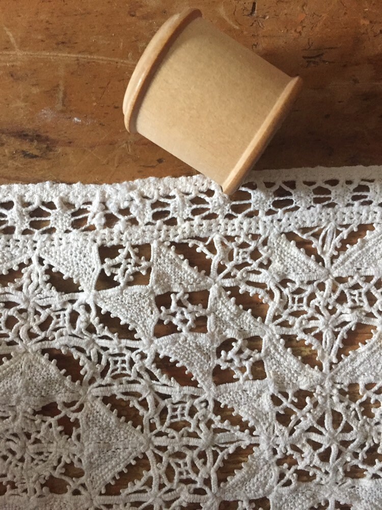 Vintage wide length of handmade lace 390cm length craft | Etsy
