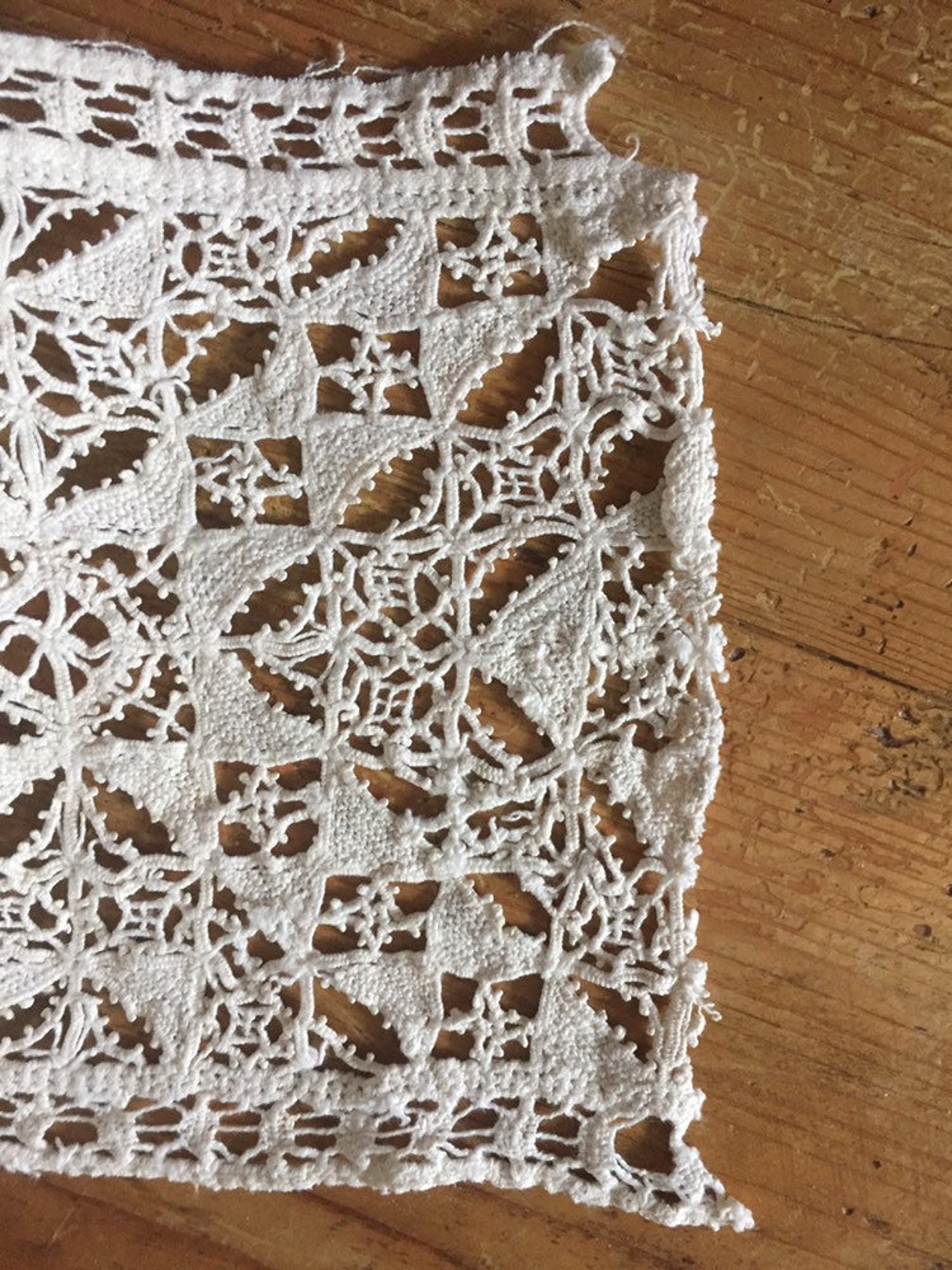 Vintage wide length of handmade lace 390cm length craft | Etsy