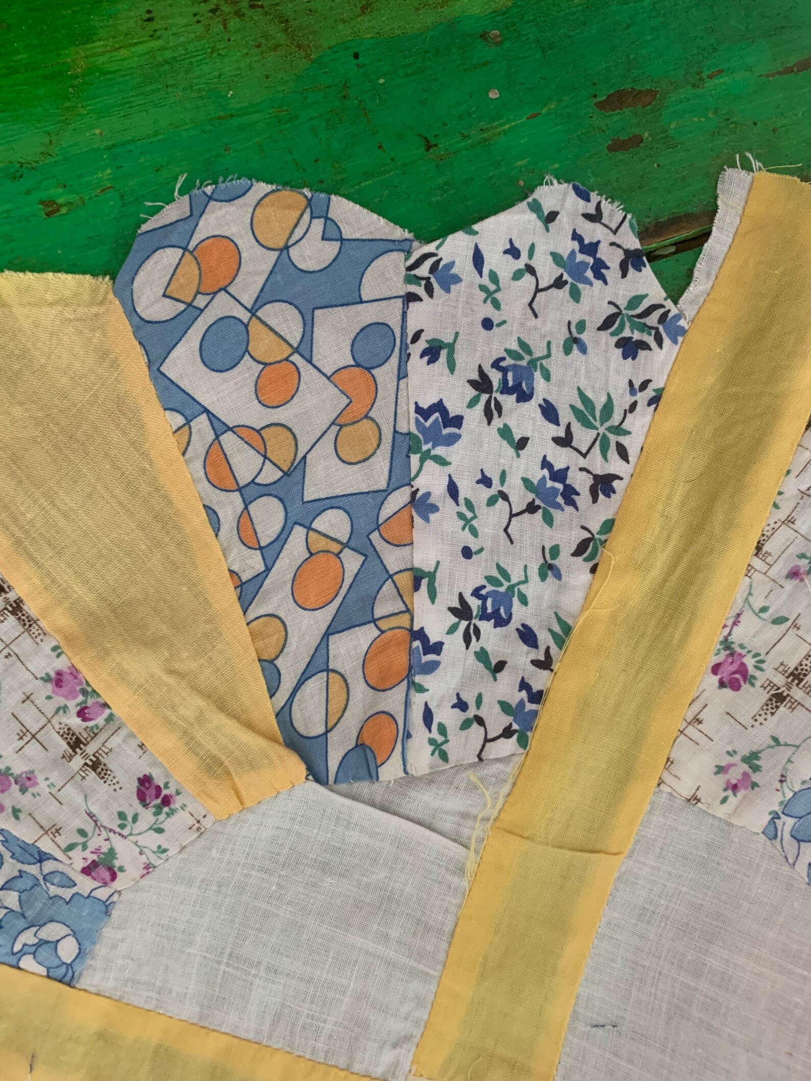 Set of two vintage patchwork shapes each approx 39cm | Etsy