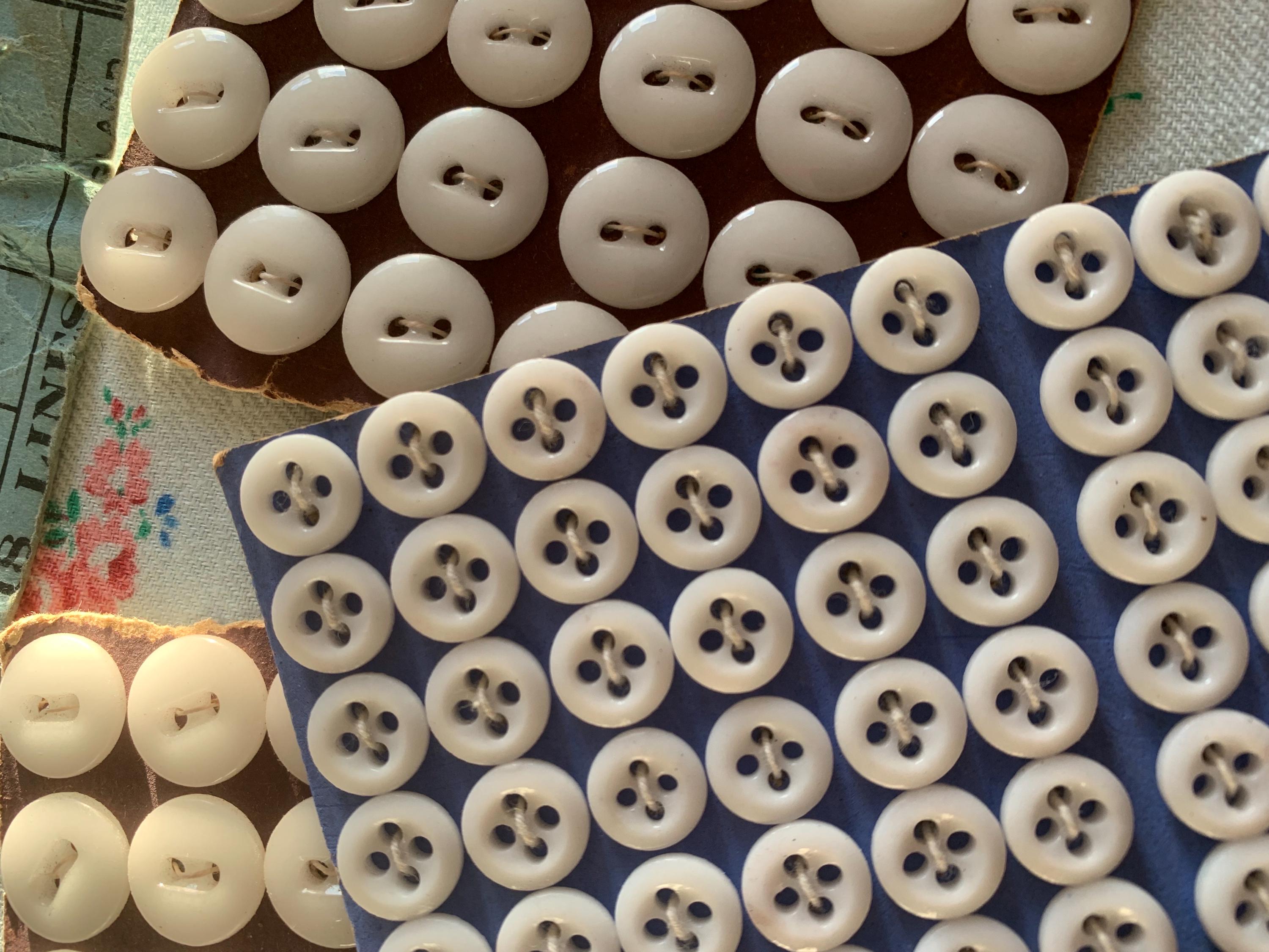 Vintage Workwear Milk Glass Button Selection 175 Total Buttons. Craft ...