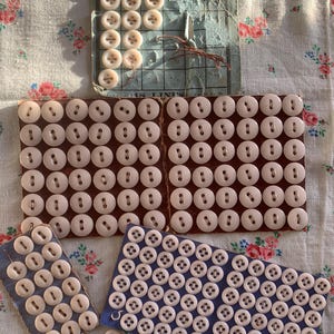 Vintage Workwear Milk Glass Button Selection 175 Total Buttons. Craft ...