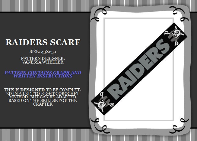 Raiders Scarf Graph PATTERN ONLY With Written Instruction - Etsy