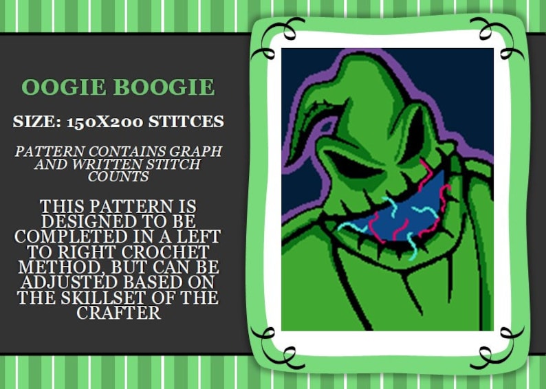 Oogie Boogie Graph PATTERN ONLY With Written Stitch Counts - Etsy