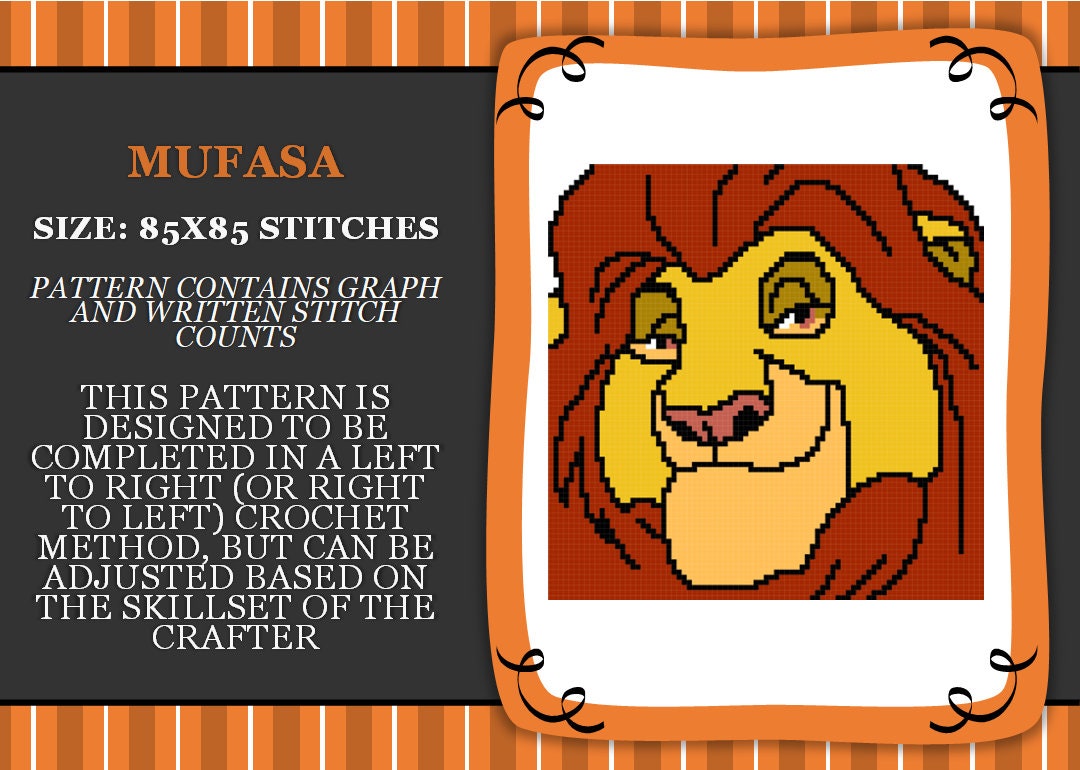 Mufasa Graph PATTERN ONLY With Written Stitch Counts - Etsy