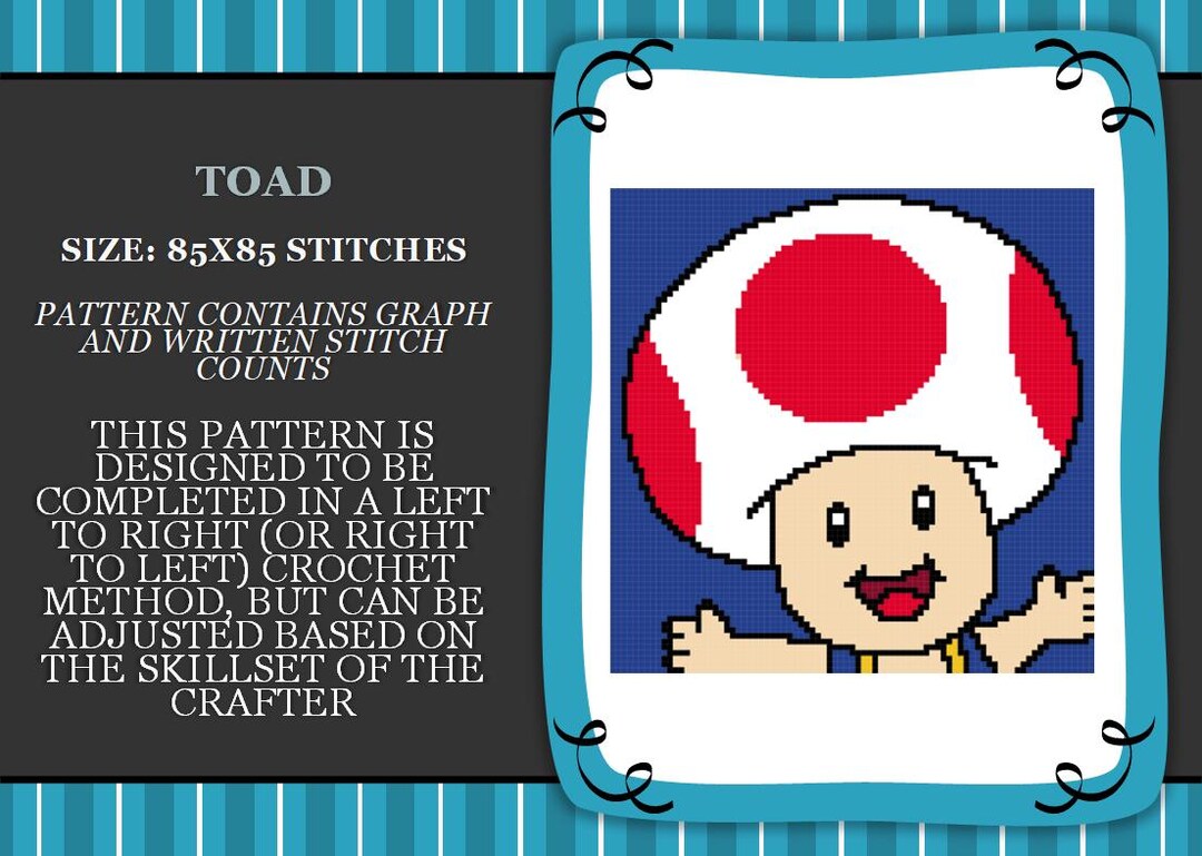 Toad Graph PATTERN ONLY With Written Stitch Counts - Etsy