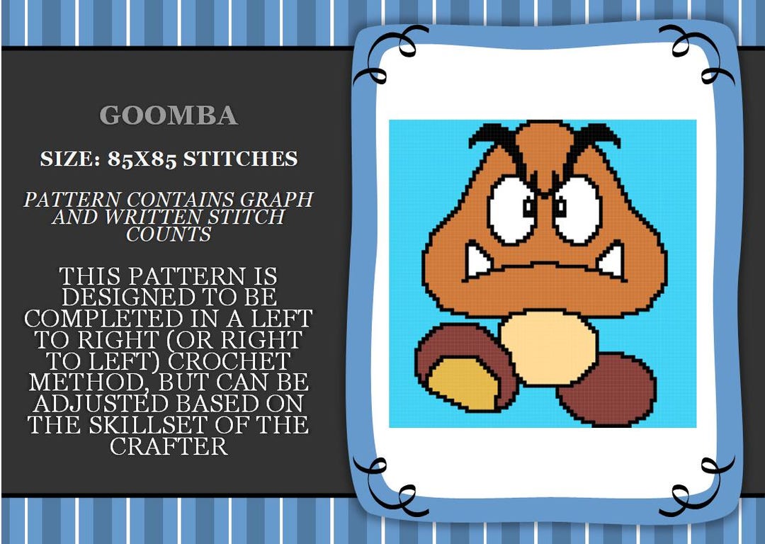 Goomba Graph PATTERN ONLY With Written Stitch Counts - Etsy