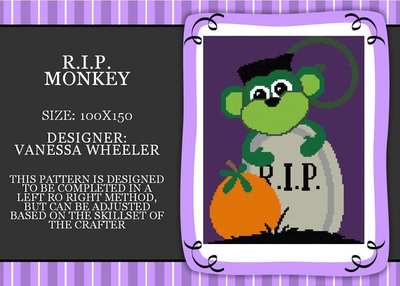 RIP Monkey Graph PATTERN ONLY With Written Instruction | Etsy