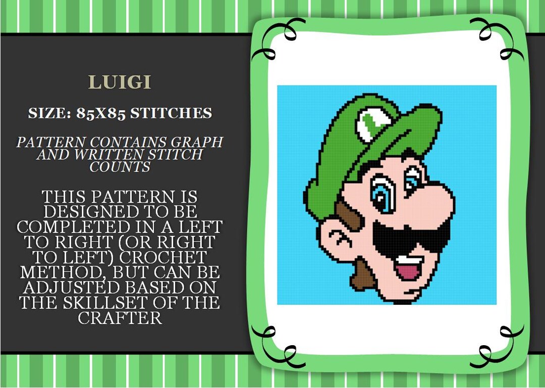 Luigi Graph PATTERN ONLY With Written Stitch Counts - Etsy