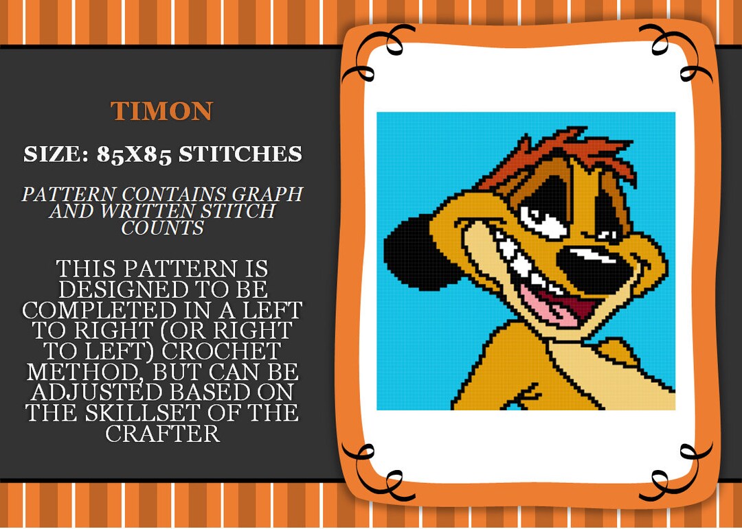 Timon Graph PATTERN ONLY With Written Stitch Counts - Etsy