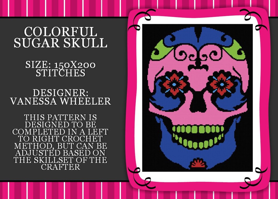 Sugar Skull Graph PATTERN ONLY With Written Instruction - Etsy
