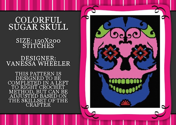 Sugar Skull Graph PATTERN ONLY With Written Instruction | Etsy