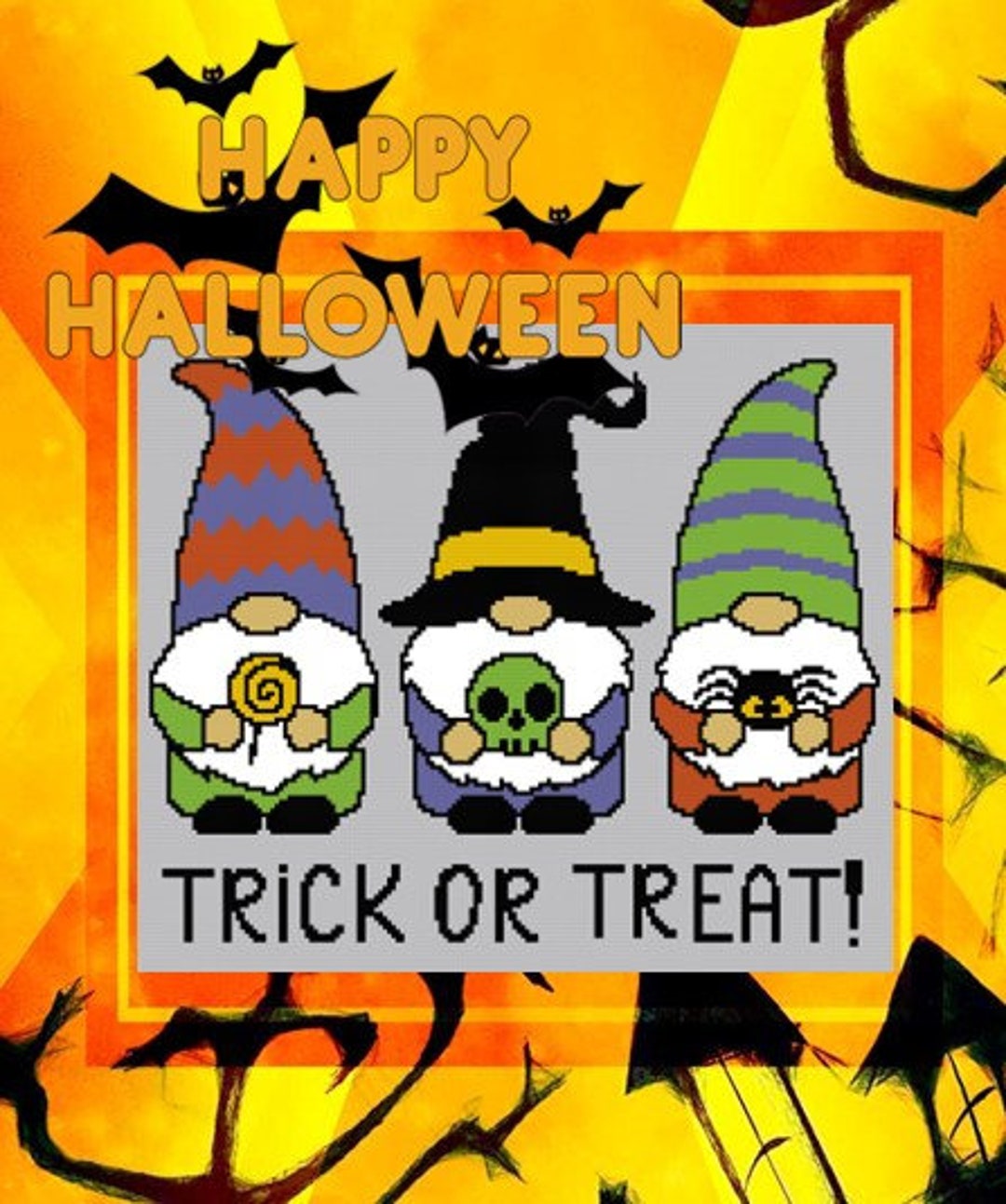Halloween Gnomes Graph PATTERN With Written Instruction - Etsy