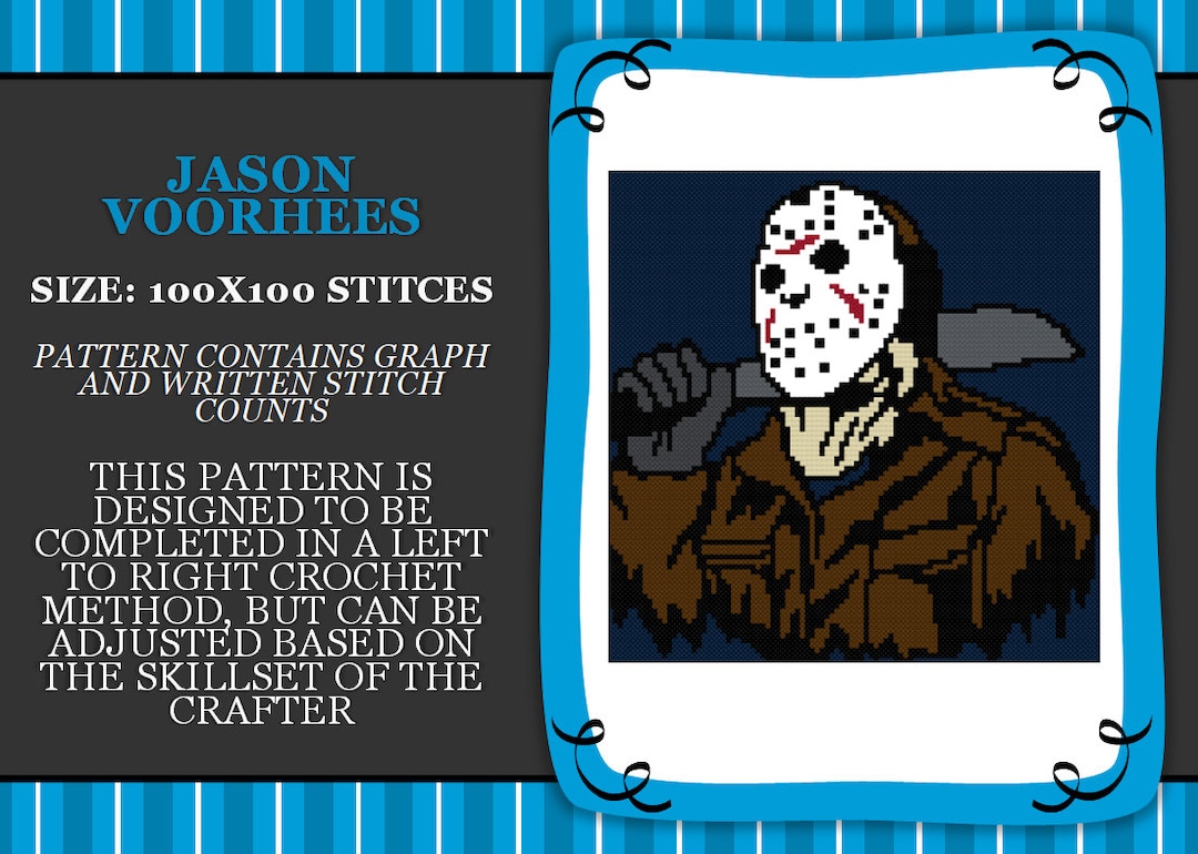 Jason Voorhees Graph PATTERN ONLY With Written Instruction - Etsy
