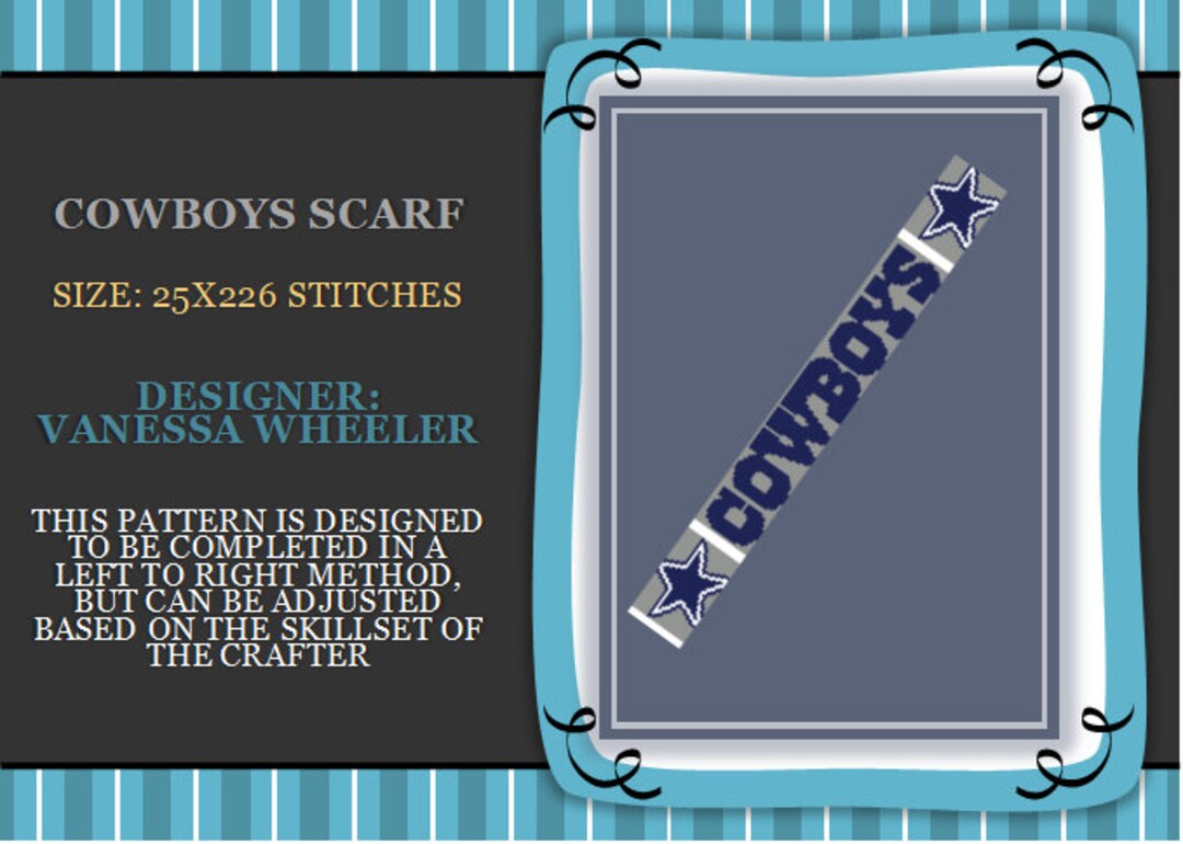 Cowboys Scarf Graph PATTERN ONLY With Written Instruction - Etsy