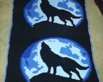 Wolf Howling at the Moon Crochet Graph Pattern - Etsy