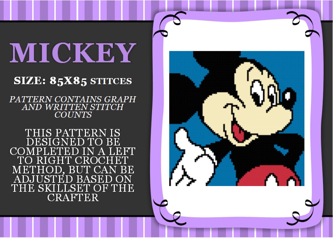 Mickey Graph PATTERN ONLY With Written Stitch Counts - Etsy