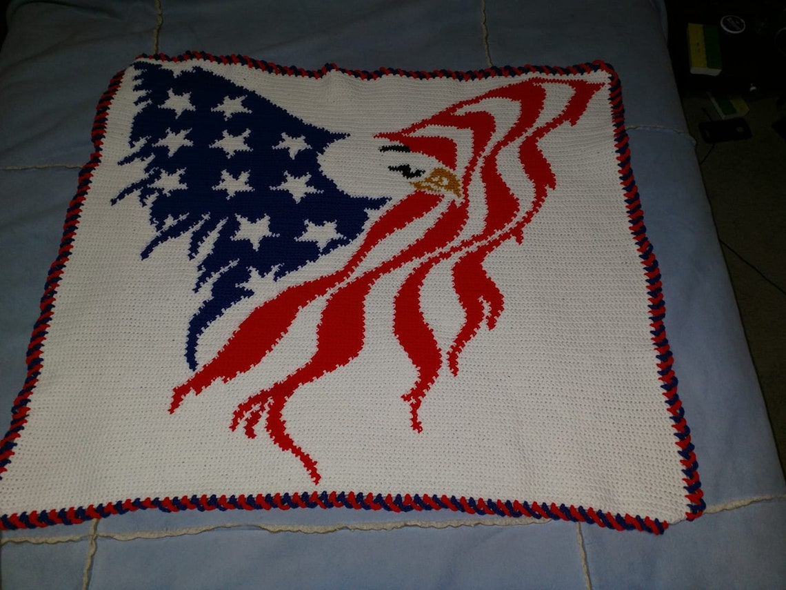 Patriotic Eagle Graph PATTERN ONLY With Written Instruction | Etsy