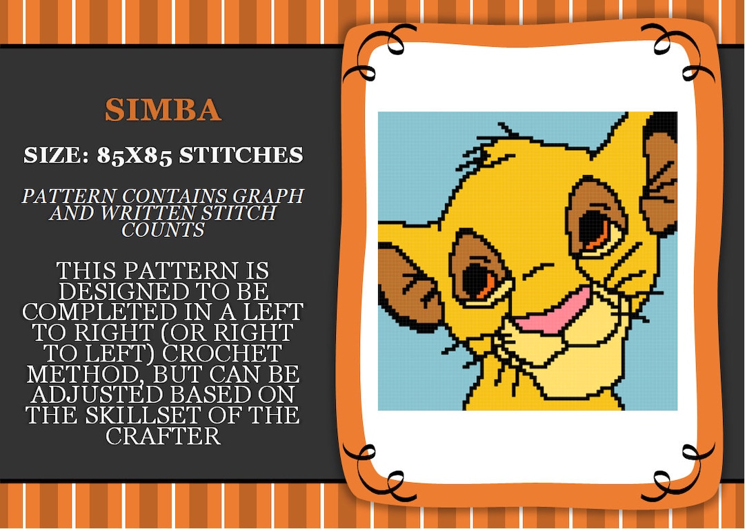 Simba Graph PATTERN ONLY With Written Stitch Counts - Etsy