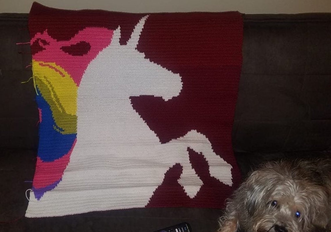 Rainbow Unicorn Graphghan PATTERN ONLY | Etsy