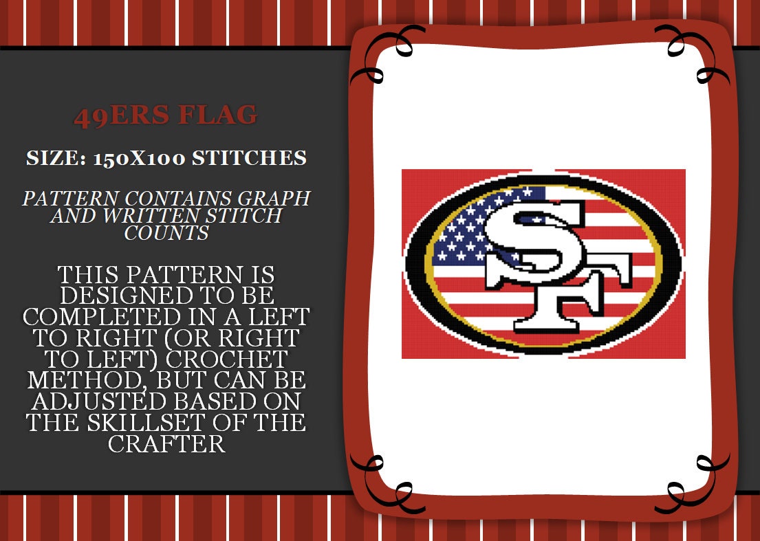 49ers Graph PATTERN ONLY With Written Stitch Counts - Etsy