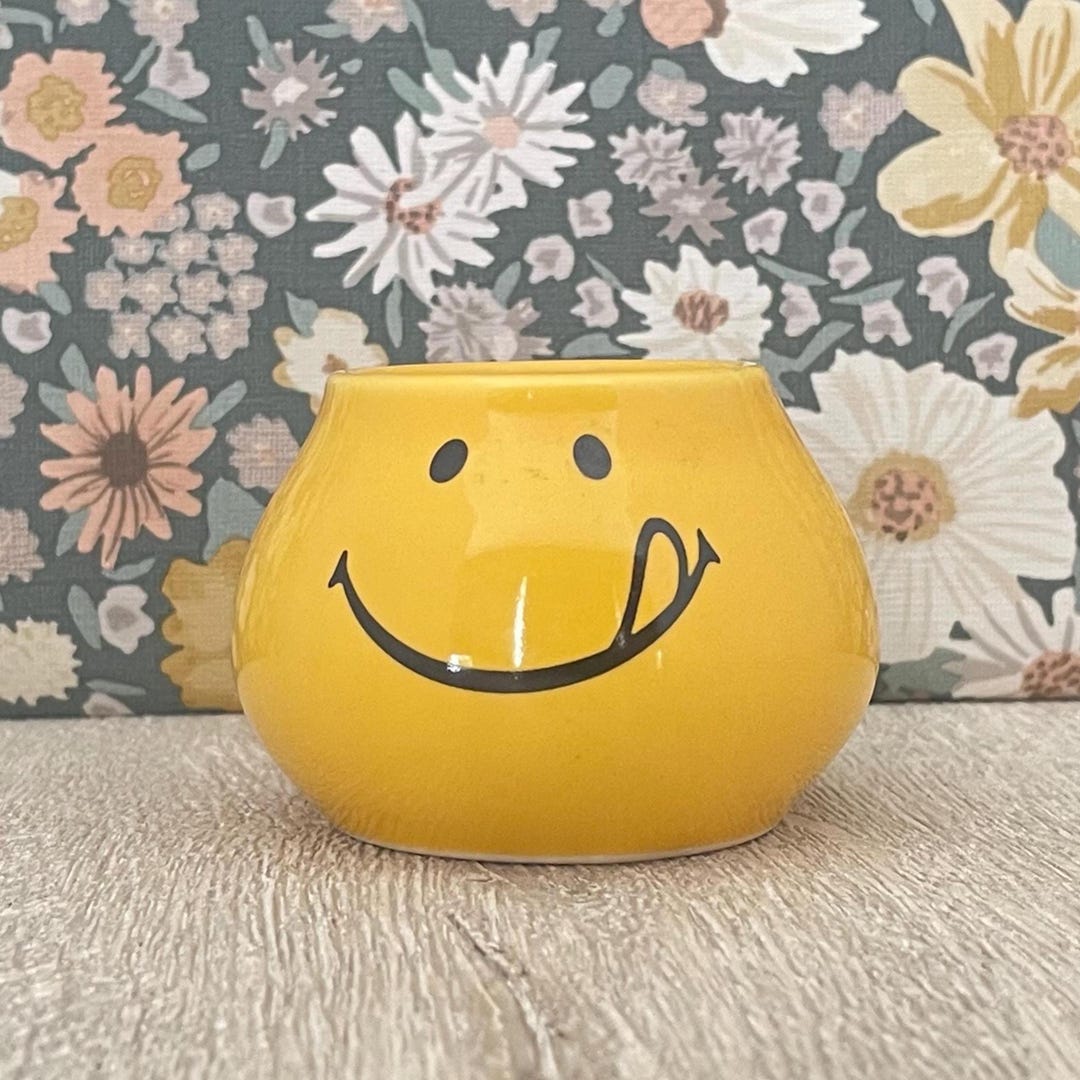 Yellow Smiley Face Coleman’s Mustard - Holkham Pottery - Etsy