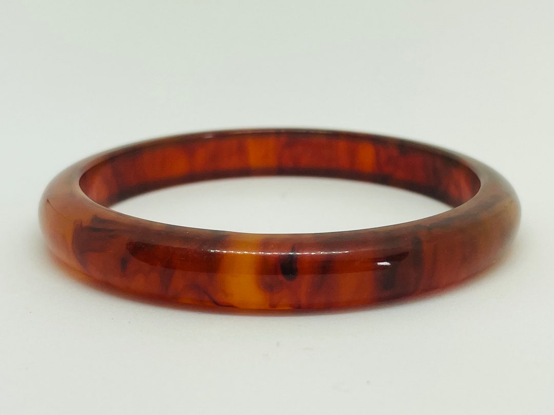 Root Beer Brown Marbled Bakelite Vintage Bangle for Women - Etsy
