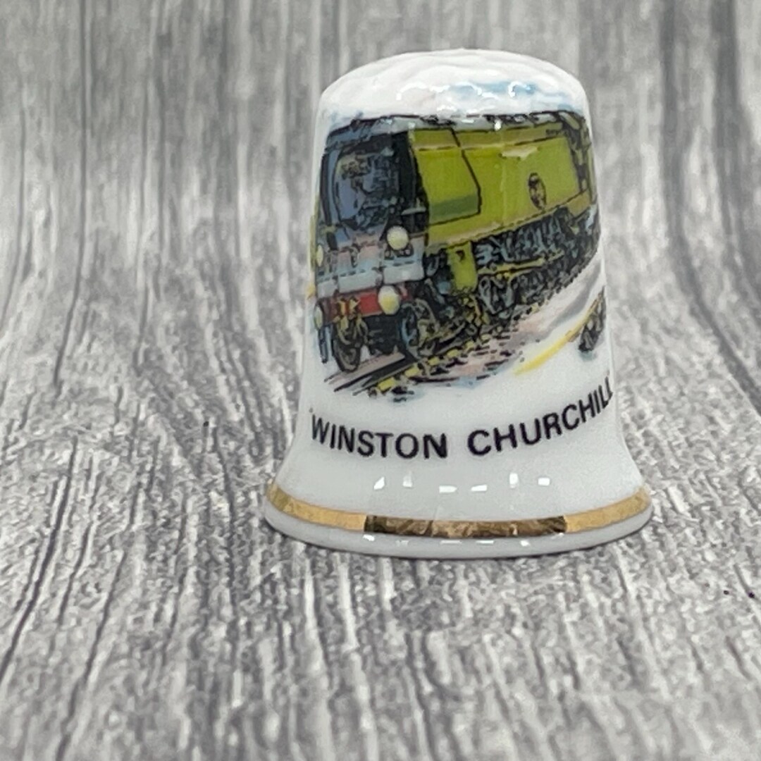 Vintage Winston Churchill Steam Train Souvenir Thimble – Railway ...