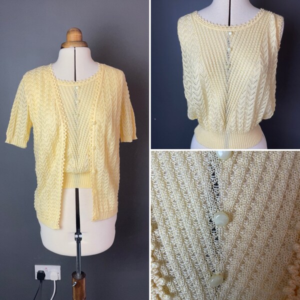 Pale Yellow Cardigan - Etsy