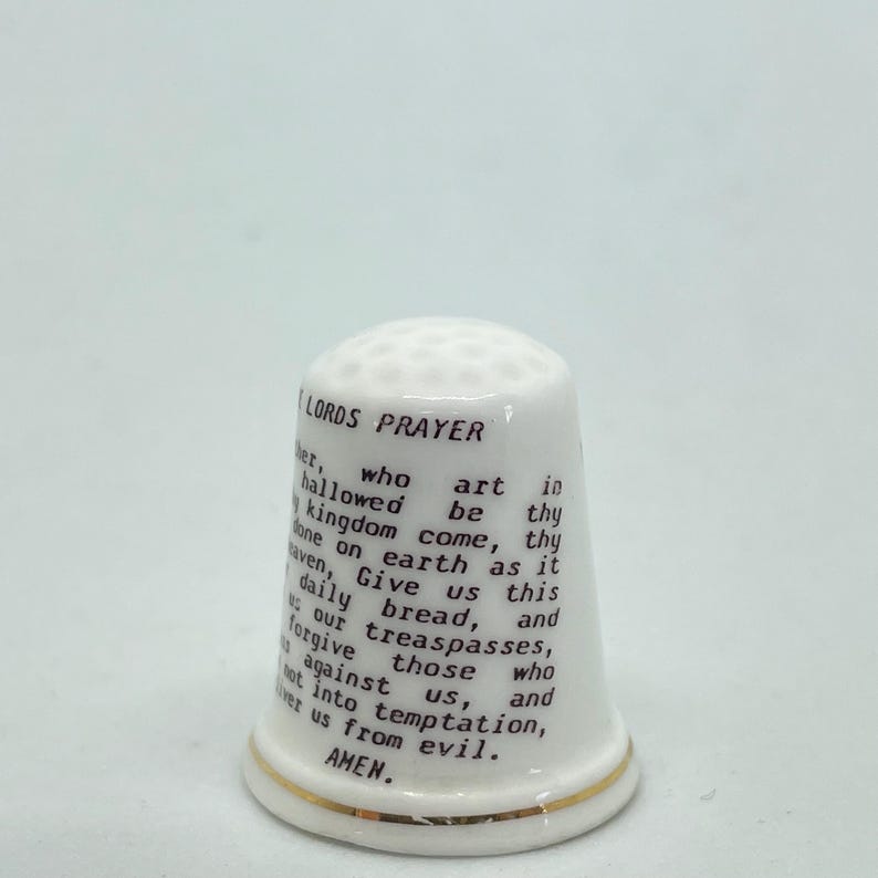 Vintage the Lord’s Prayer With Praying Hands Bone China Thimble - Etsy