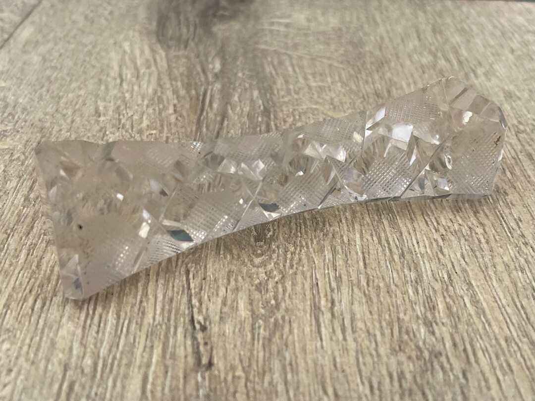 Antique Crosshatched Button Cut Crystal Glass Knife Rest - Etsy