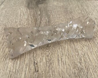 Vintage Crystal Knife Rest, Faceted Crystal Knife Rest, 4 Faceted Knife ...