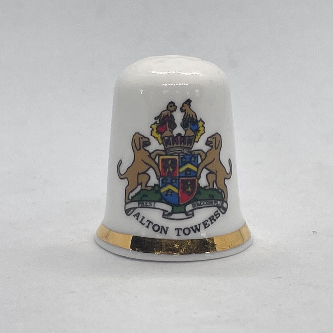 Alton Towers Crest Thimble – Vintage, Bone China Souvenir - Etsy