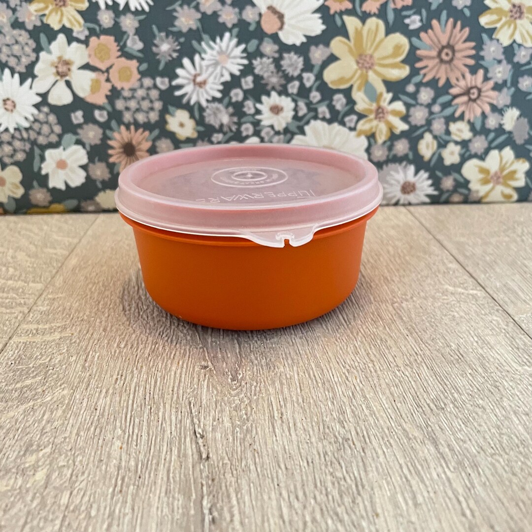 Vintage Tupperware Small Round Storage Tub – Harvest Orange Kitchenware ...