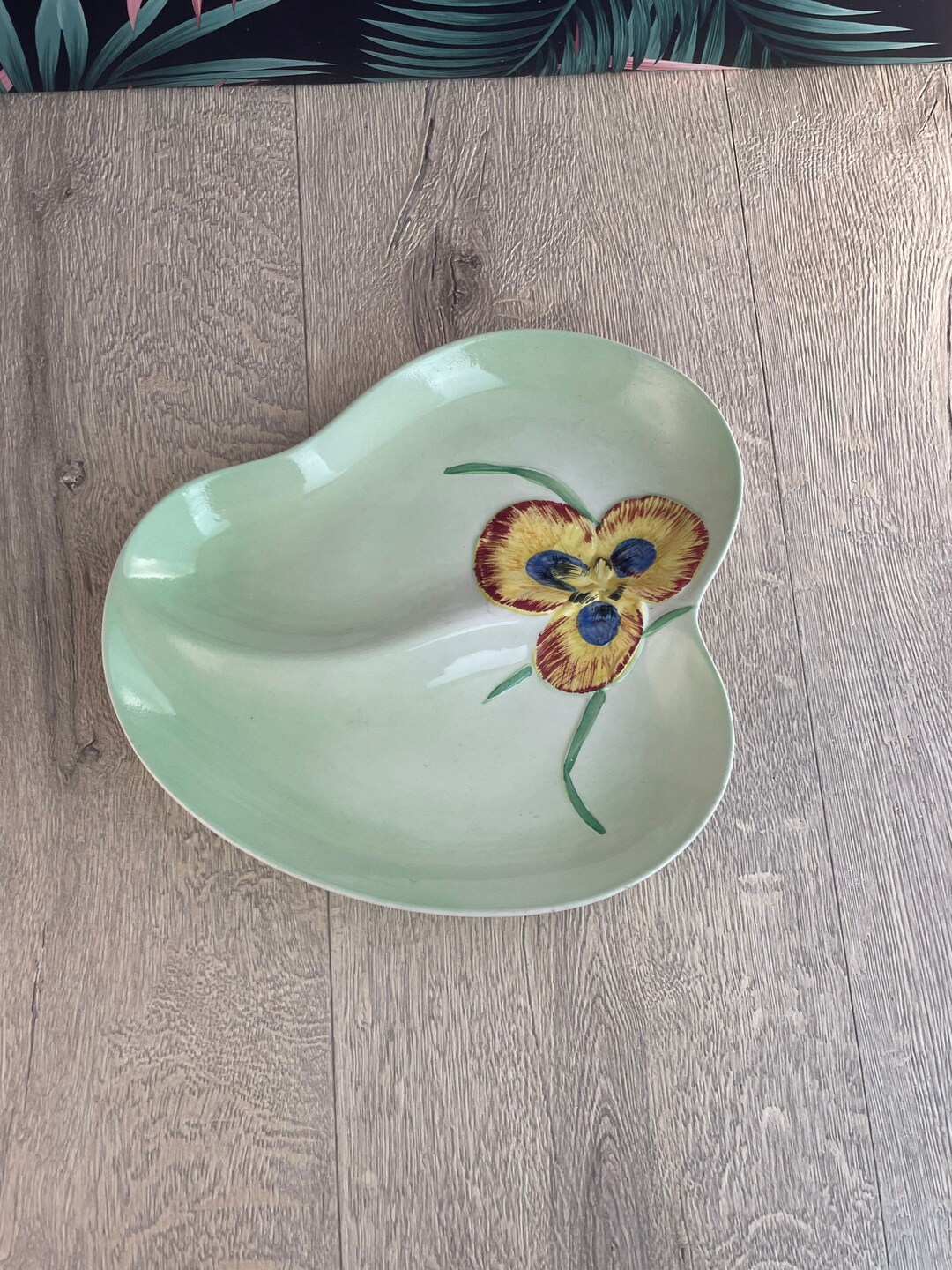 Shorter and Sons Green Divided Dish With Orchid Motif - Etsy