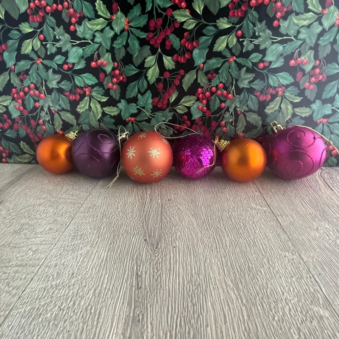Orange, Pink & Purple Baubles – Retro 90s Christmas Ornaments, Bold ...