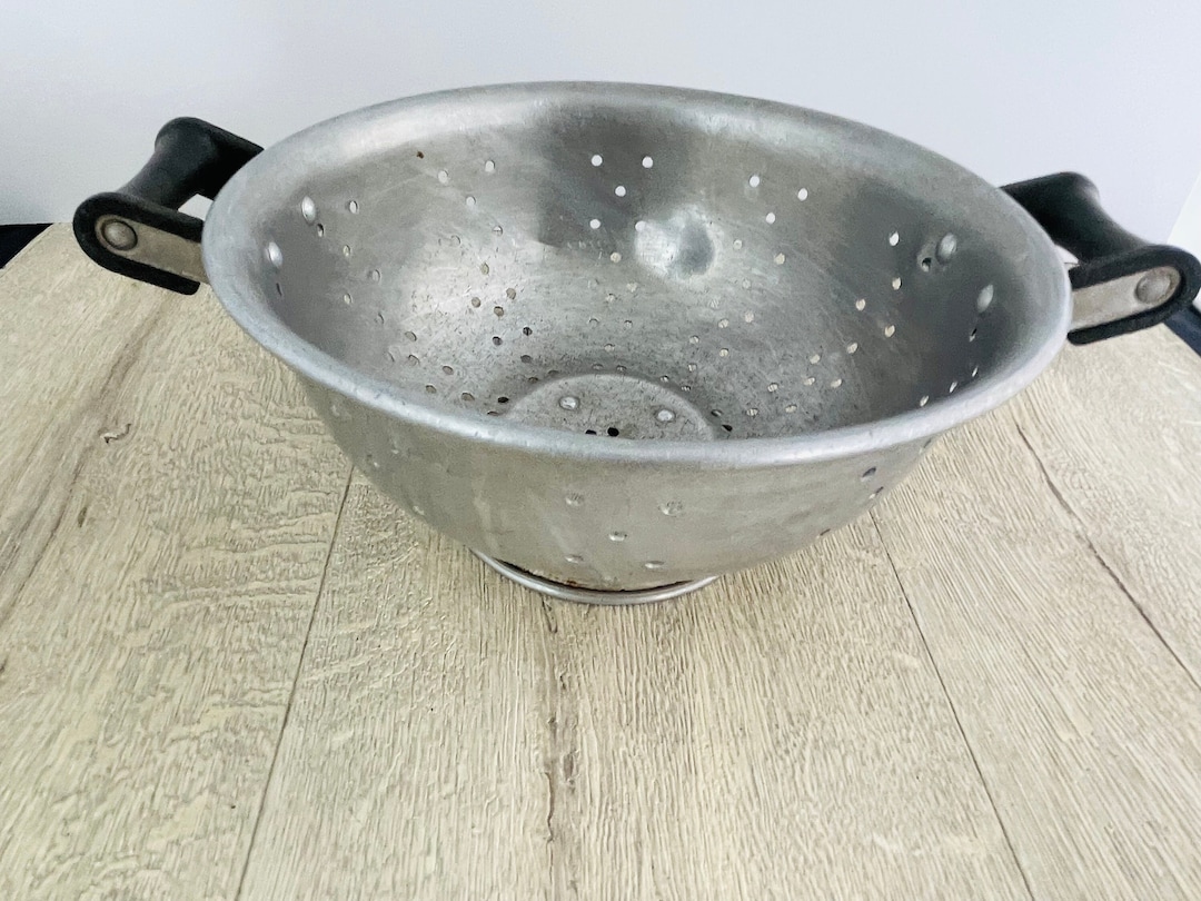 Aluminium Colander or Strainer With Black Handles Mid Century Era ...