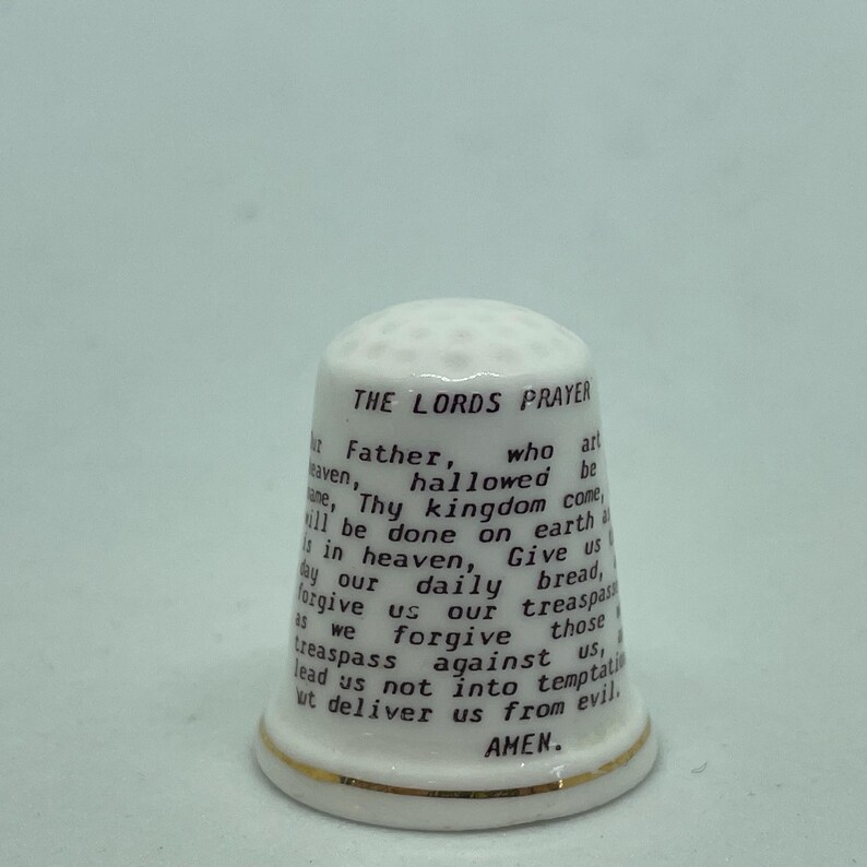 Vintage the Lord’s Prayer With Praying Hands Bone China Thimble - Etsy