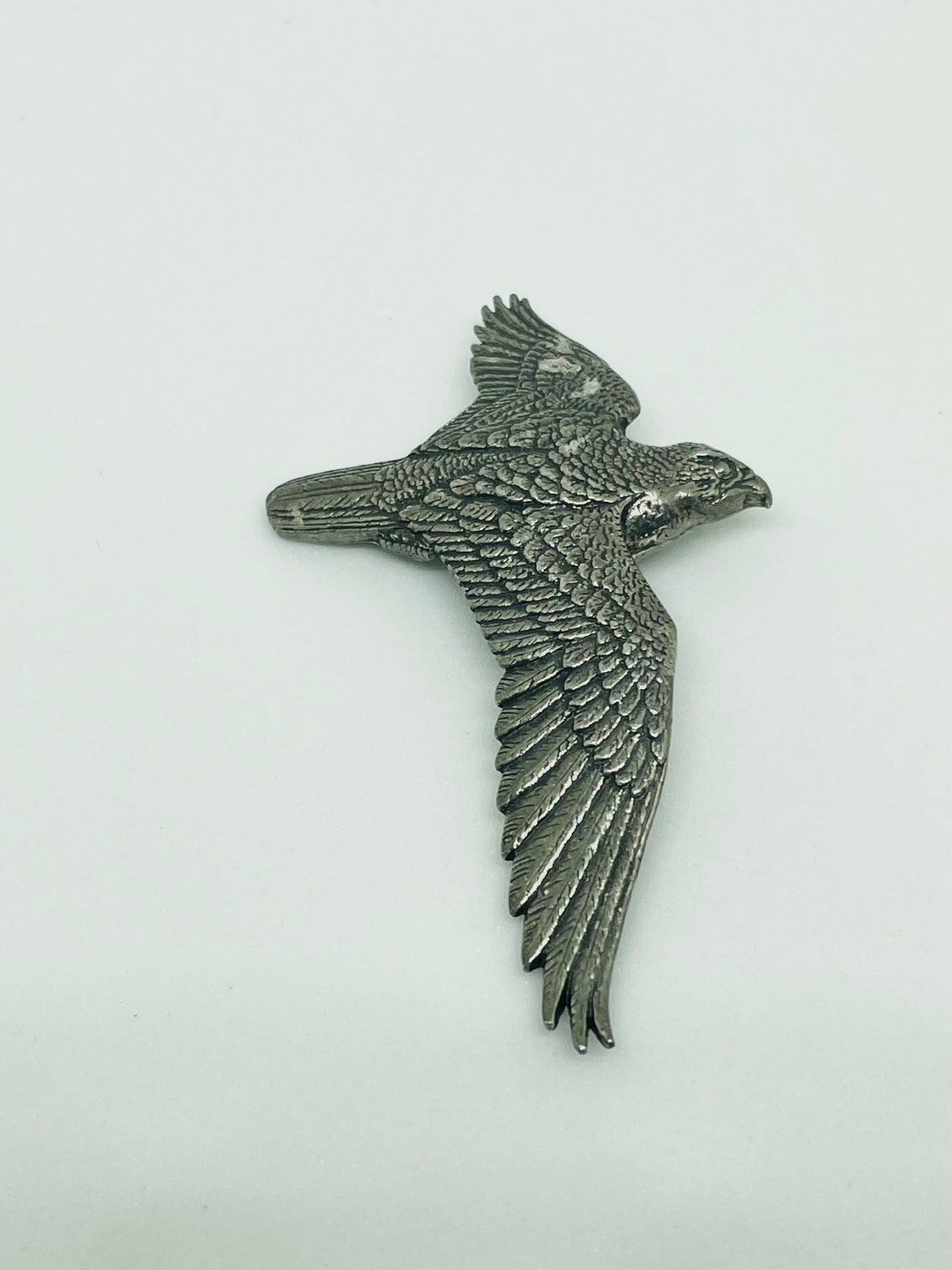 A R Brown Pewter Bird Brooch - Falcon Bird of Prey Collectable Pin - Etsy